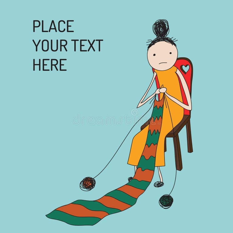 Cartoon Girl Knitting Stock Illustrations – 1,096 Cartoon Girl Knitting ...