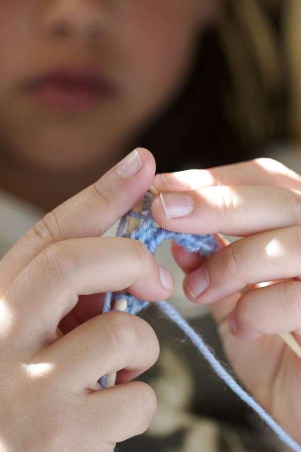 Knitting stock photo. Image of concentrating, child, activity - 4663728
