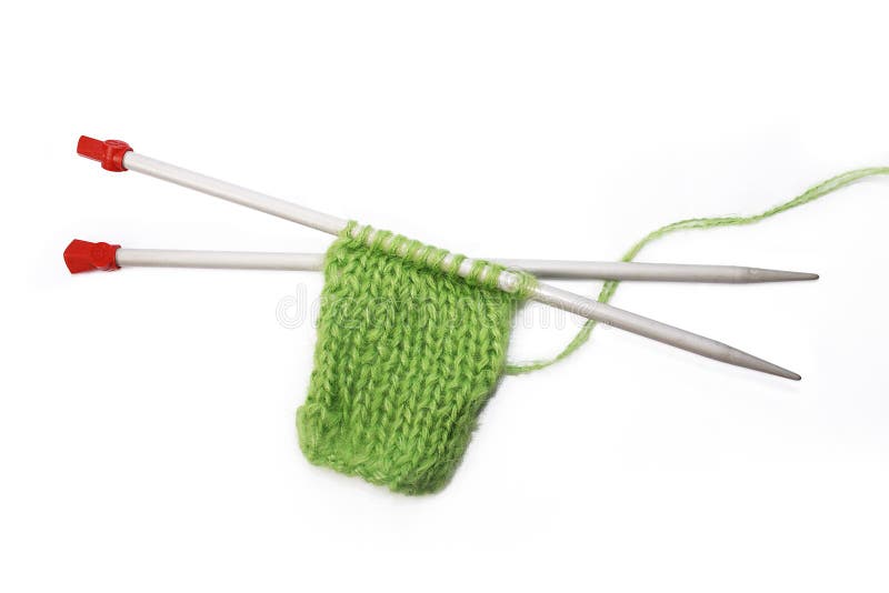 Knitting stock image. Image of home, knitting, wool, green - 4144439
