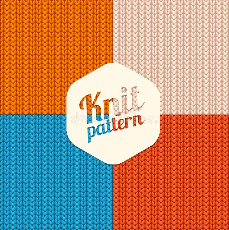 Knitting Background Set. Vector Stock Vector - Illustration of craft ...