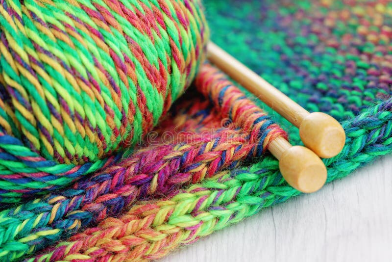 Knitting stock image. Image of needlework, scarf, hobby - 45332789