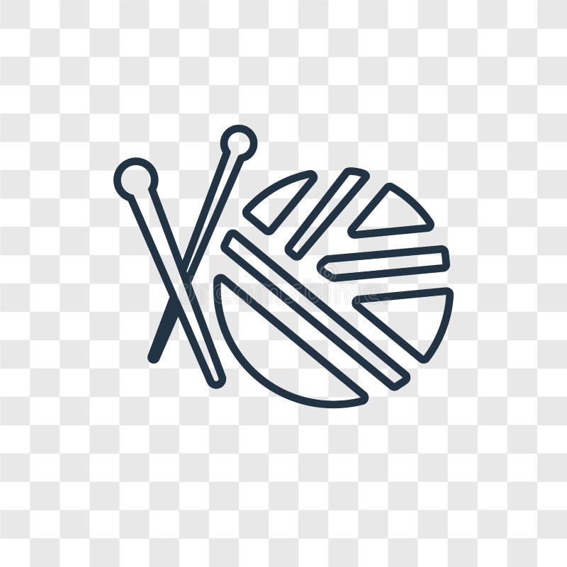 Knitting Concept Vector Linear Icon Isolated on Transparent Back Stock ...