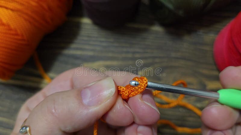 Knitting a Cord Pattern with a Crochet Hook. Step-by-step Instructions ...