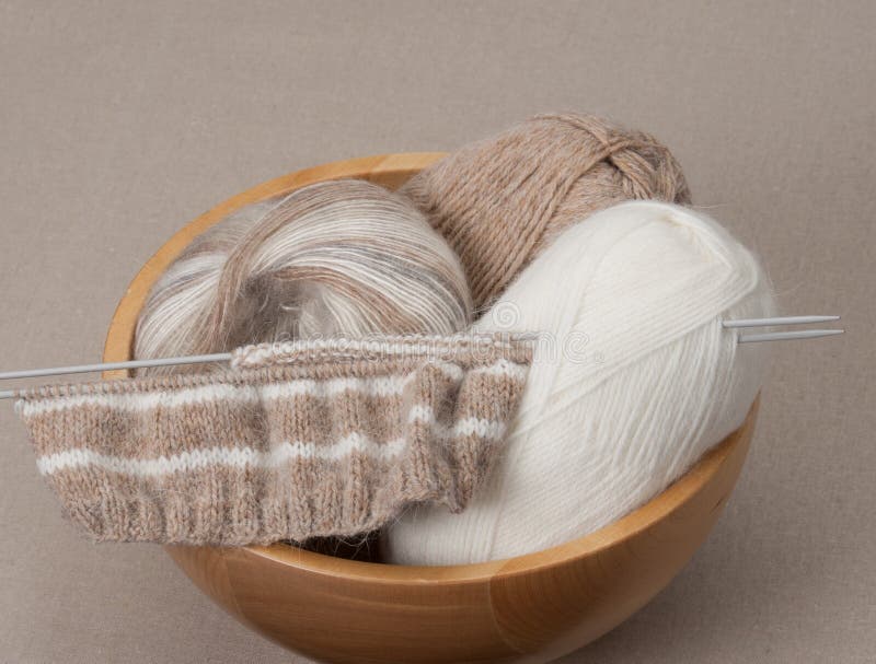 Knitting Craft Kit. Hobby Accessories Stock Image - Image of needle ...