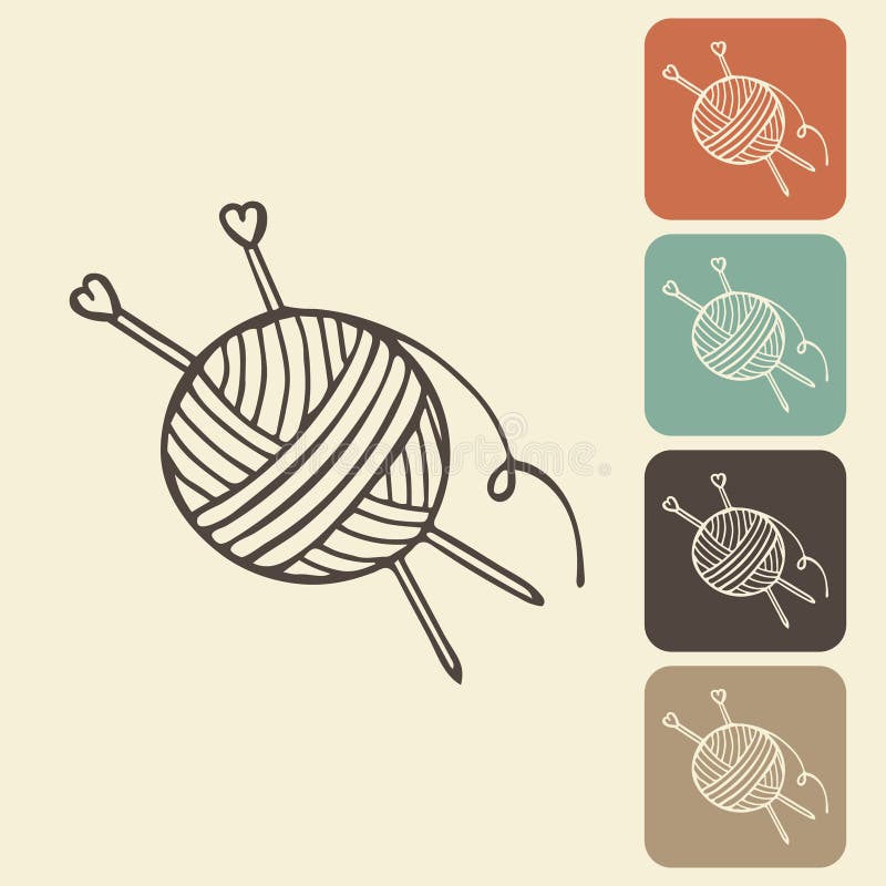 Knitting and Crocheting Icon in Different Variations. a Skein, a Ball ...