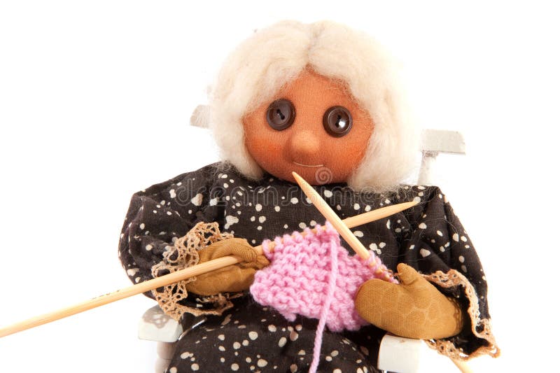 Knitting grandma stock image. Image of isolated, rocking - 11926671