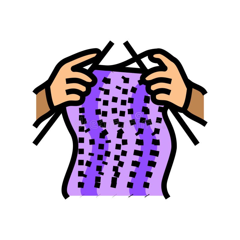 Knitting Hands Knitting Wool Color Icon Vector Illustration Stock ...