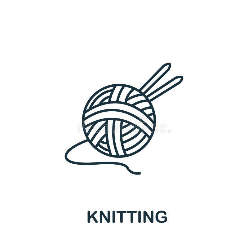 Knitting Icon from Hobbies Collection. Simple Line Element Knitting ...