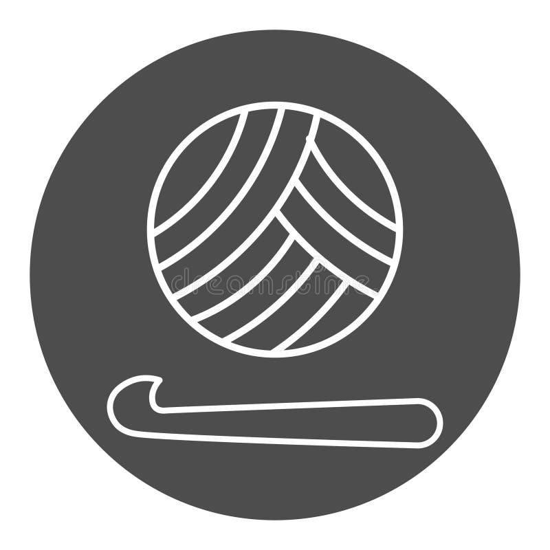 Knitting Icon, Hook and Ball of Thread. Hobby and Needlework Concept ...
