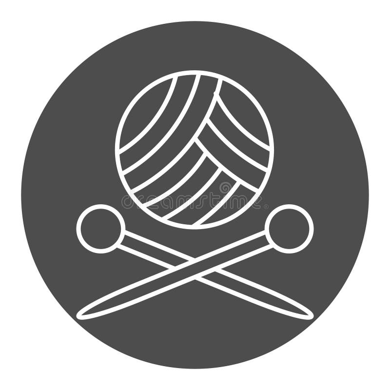 Knitting Icon, Skein of Threads and Knitting Needles. Hobby and ...