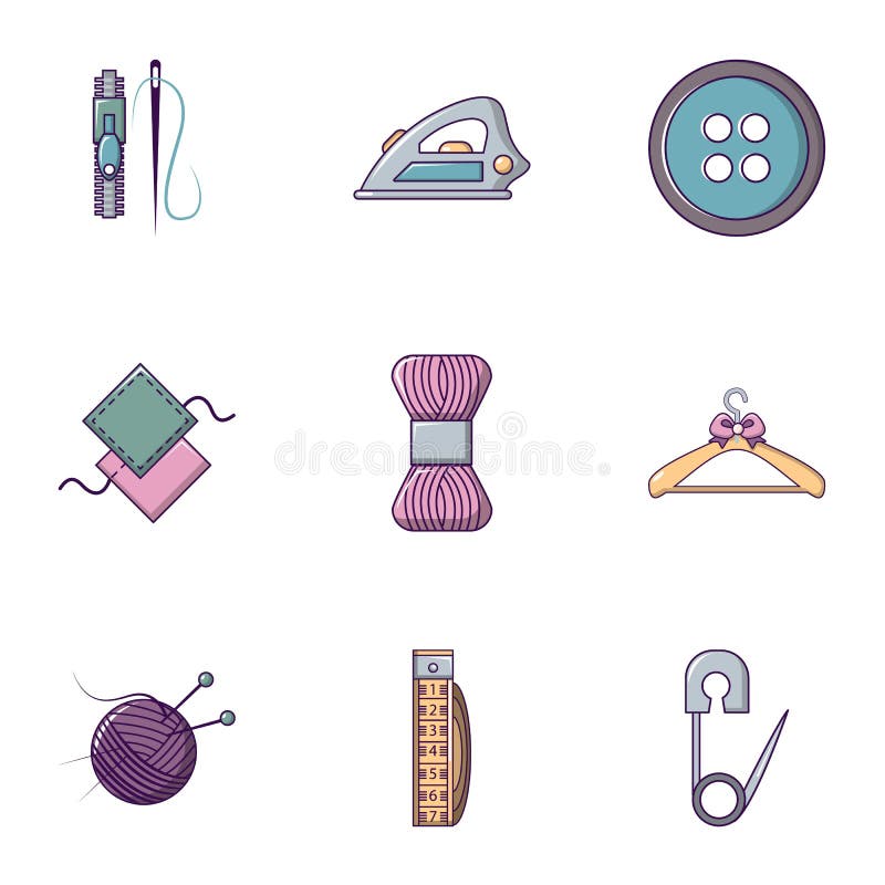Knitting Icons Set stock vector. Illustration of decorative - 288770363