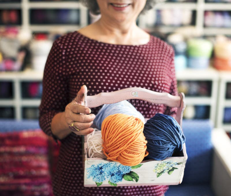 Knitting Knit Needle Yarn Needlework Craft Scarf Concept Stock Photo ...