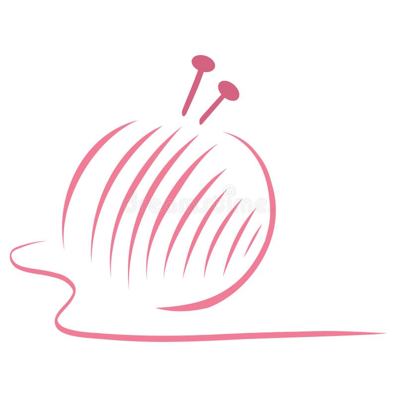 Knitting Logo Design Vector Line Drawing Icon Stock Vector ...