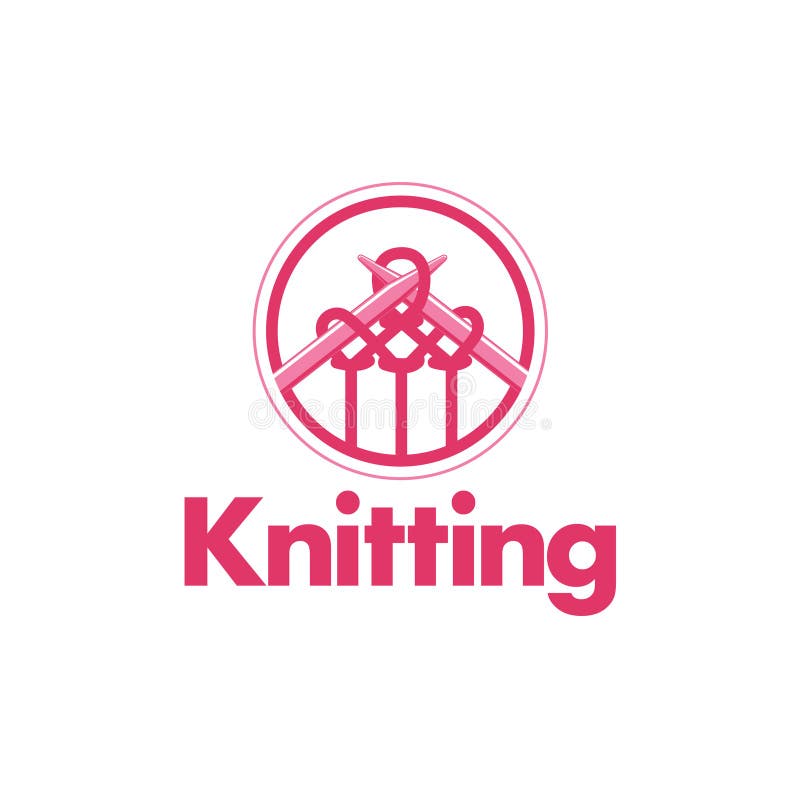 Knitting Logo or Symbol for Handmade Things. Wool Yarns, Knitting ...