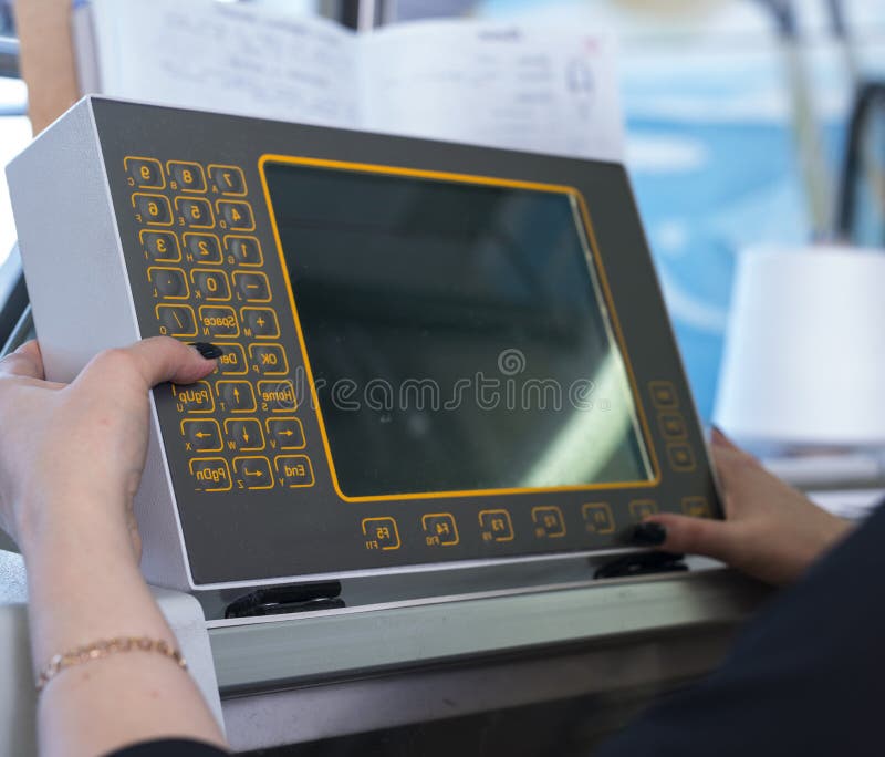 Knitting Machine Control Panel View Stock Image - Image of knitting ...