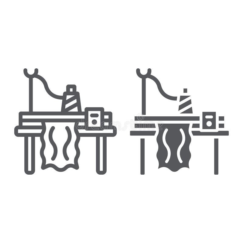 Knitting Machine Line Icon, Embroidery and Sew, Sewing Machine Sign ...