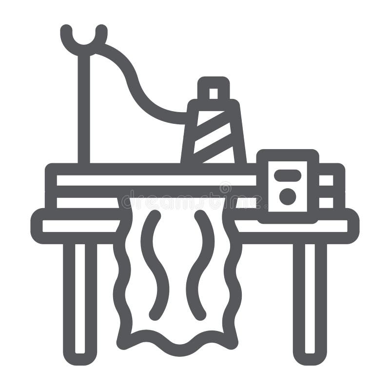 Knitting Machine Line Icon, Embroidery and Sew, Sewing Machine Sign ...