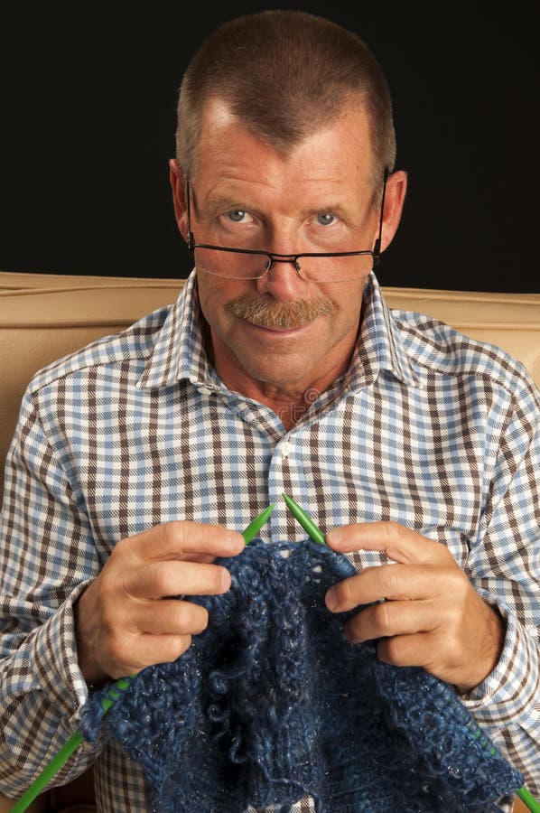 Knitting Man stock photo. Image of hobby, male, yarn - 25159766