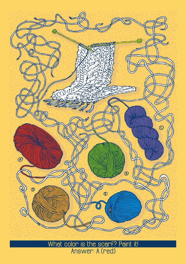 Knitting Maze Game stock vector. Illustration of connect - 51200253