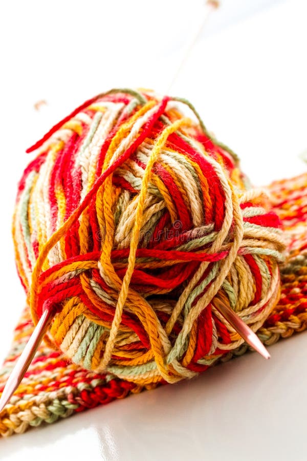 Knitting stock image. Image of multicolor, garter, hand - 34489879