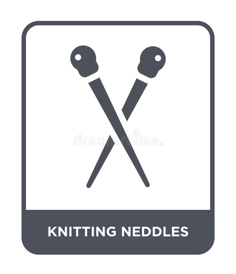 Knitting Neddles Icon in Trendy Design Style. Knitting Neddles Icon Isolated on White Background ...