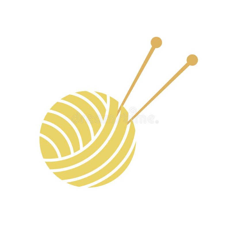 Knitting Needles and Ball of Wool Icon Vector Illustration Stock Vector ...