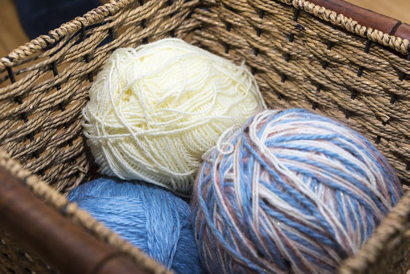 Knitting Needles with the Use of Wool Stock Photo - Image of work, yarn ...