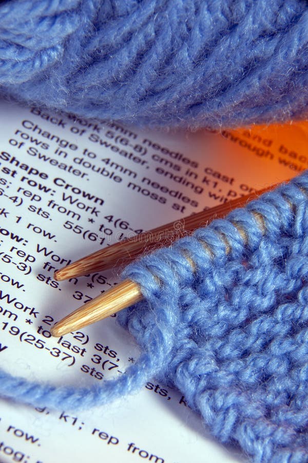 Knitting Needles and Wool stock image. Image of pattern - 209279359