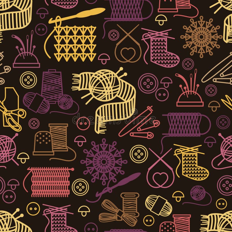 Needlework Seamless Patterns. Vector Set. Stock Vector - Illustration ...
