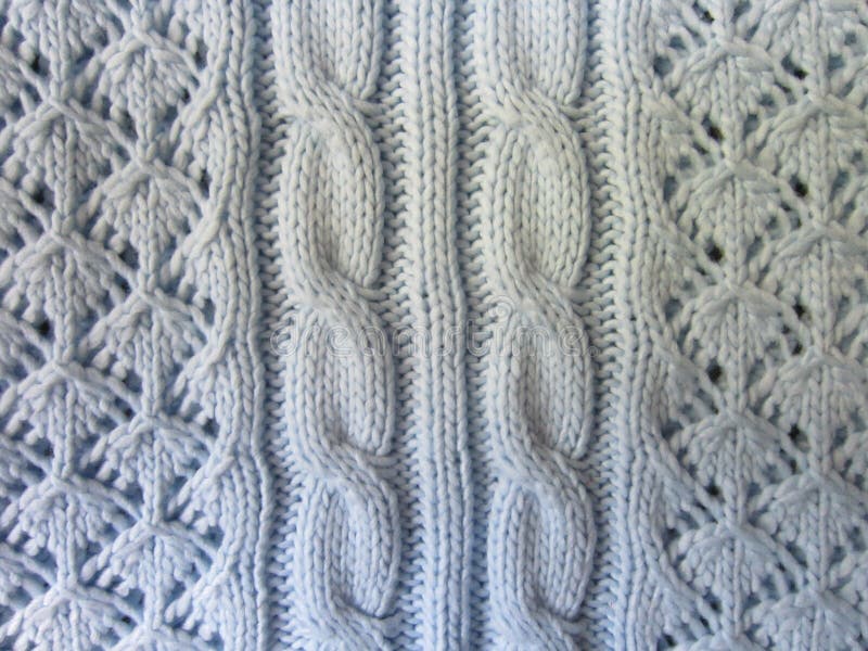 Knitting Pattern from Blue Yarn. Stock Photo - Image of blue, yarn ...