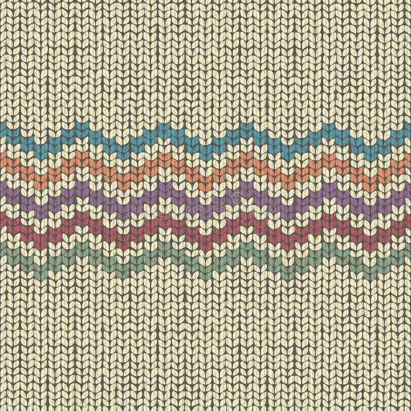 Knitting Pattern, Seamless Wool Ornament Stock Vector - Illustration of ...
