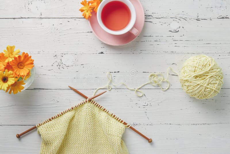 Knitting project stock image. Image of knitting, hand, yarn - 212339