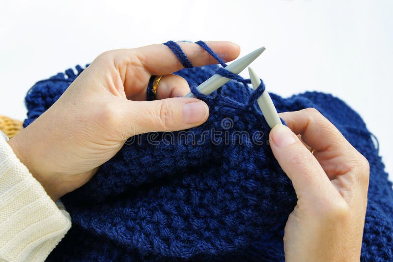 Knitting for relaxation stock image. Image of recreation - 25616801