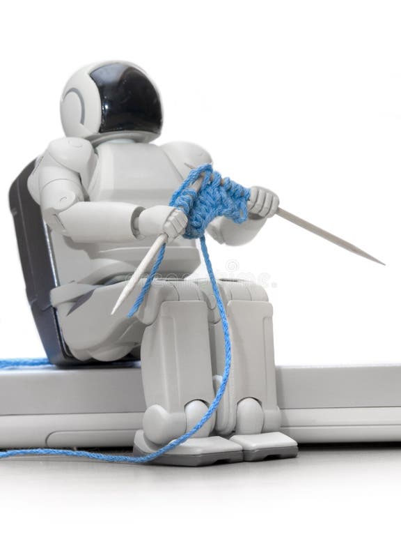 Knitting robot stock photo. Image of handicraft, think - 2413902