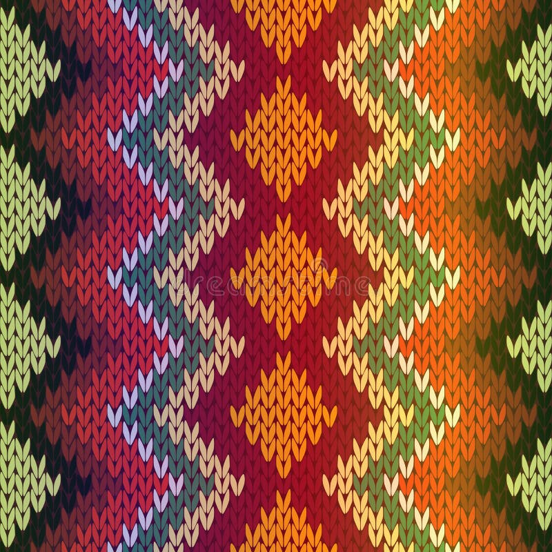 Knitting Seamless Multicolor Pattern Stock Vector - Illustration of ...