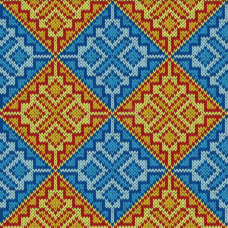 Knitting Seamless Square Pattern Stock Vector - Illustration of color ...