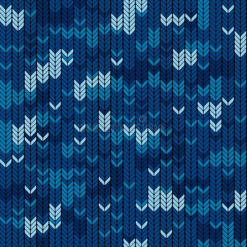 Knitting Seamless Texture with Digital Camouflage Pattern. Blue Colors ...