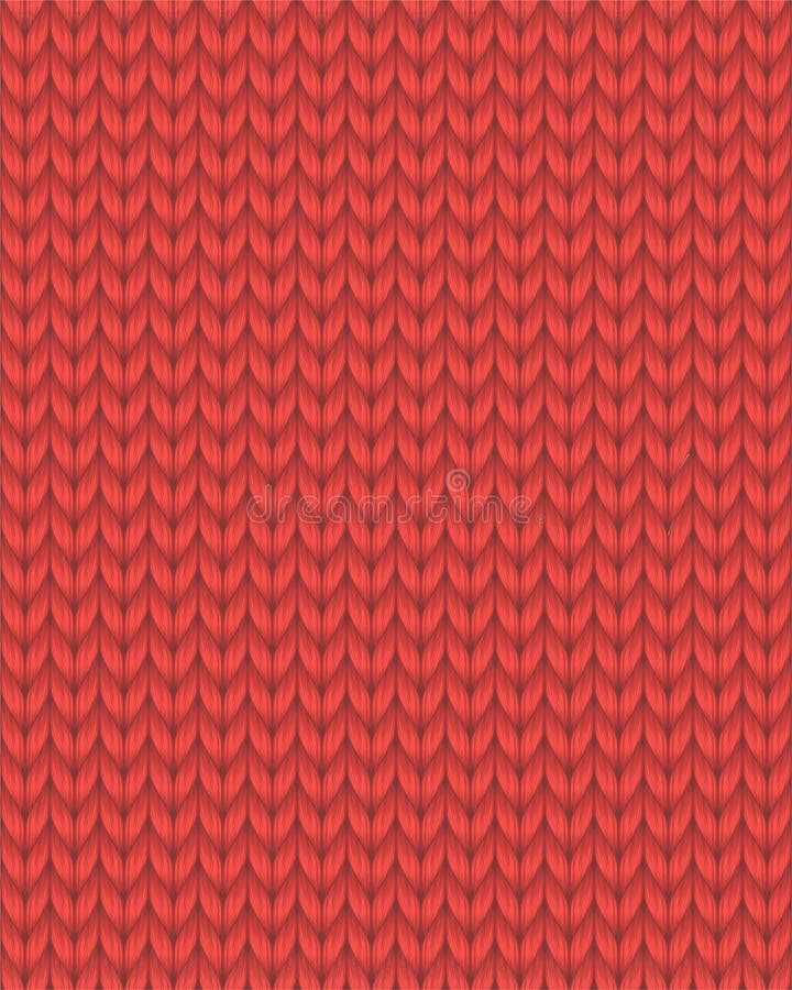 Knitting Texture Vector Seamless Pattern in Red Color Eps10 Stock ...