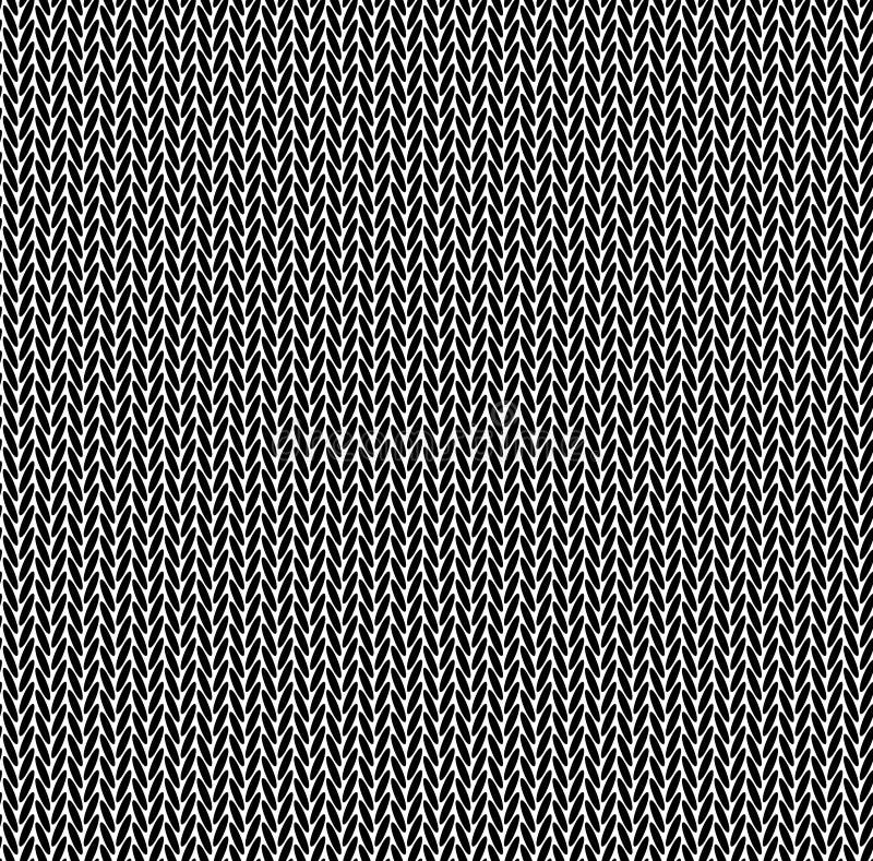 Knitting Texture Wool Black White Seamless Pattern Stock Vector ...