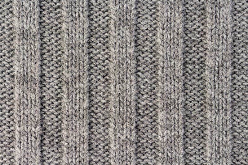 Knitting. Vertical Striped Gray Knit Fabric Texture, Knitted Pattern ...