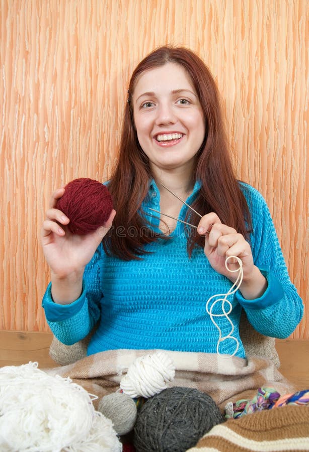 Knitting woman stock photo. Image of adult, dressmaker - 12145834