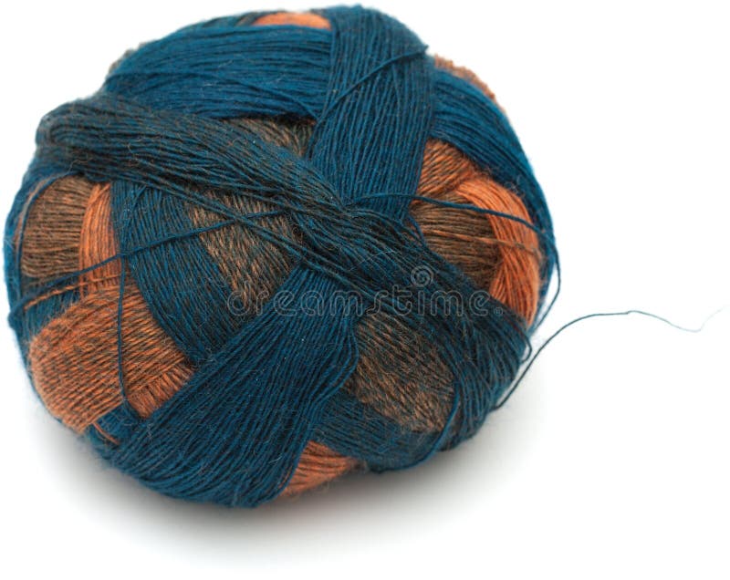 Knitting Wool Ball Isolated on White Stock Image - Image of craft ...