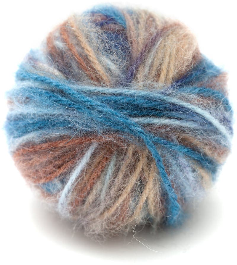Knitting Wool Ball Isolated on White Stock Image - Image of thin, knit ...