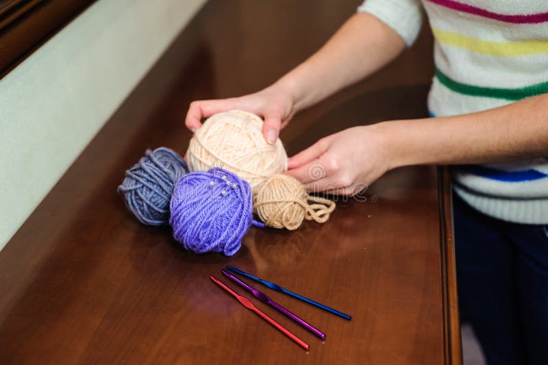 Knitting Wool and Knitting Needles, Knitting Equipment Stock Image ...