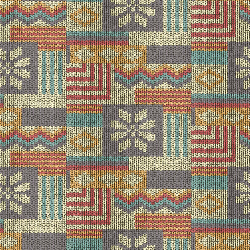 Knitting Wool Pattern, Seamless Fabric Texture Stock Vector ...