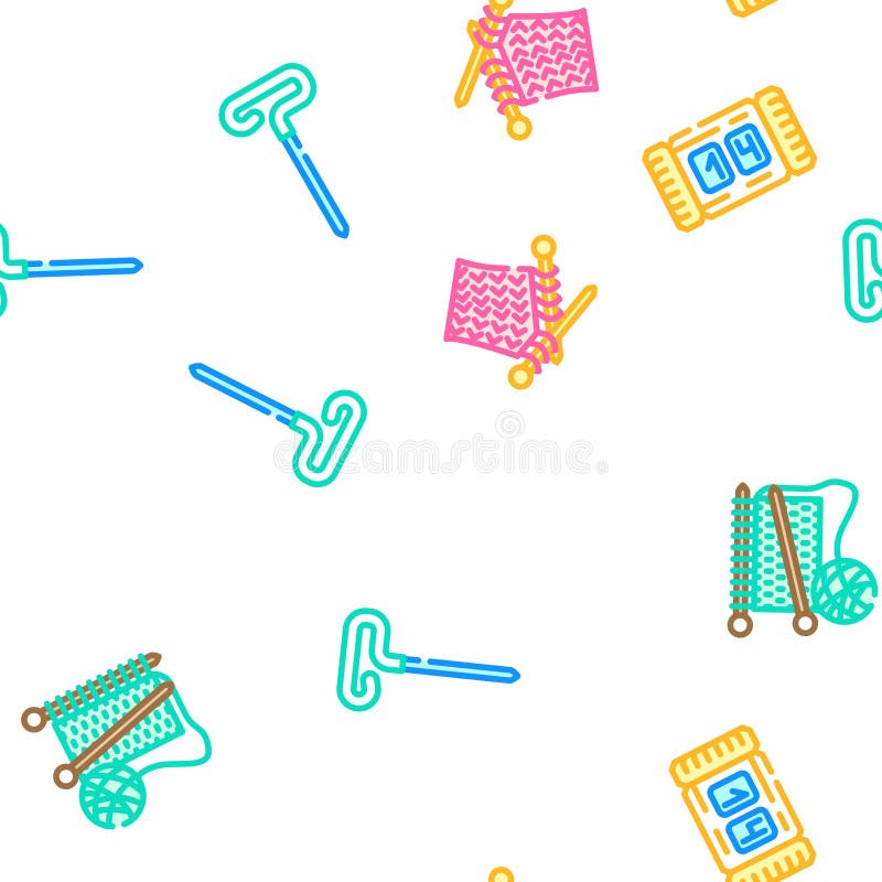 Knitting Wool Textile Knit Vector Seamless Pattern Stock Vector ...
