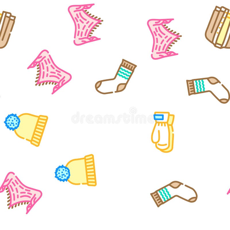 Knitting Wool Textile Knit Vector Seamless Pattern Stock Vector ...