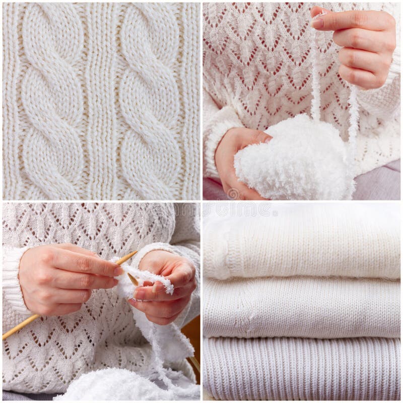Knitting and Wool Yarn Collage Stock Image - Image of domestic ...