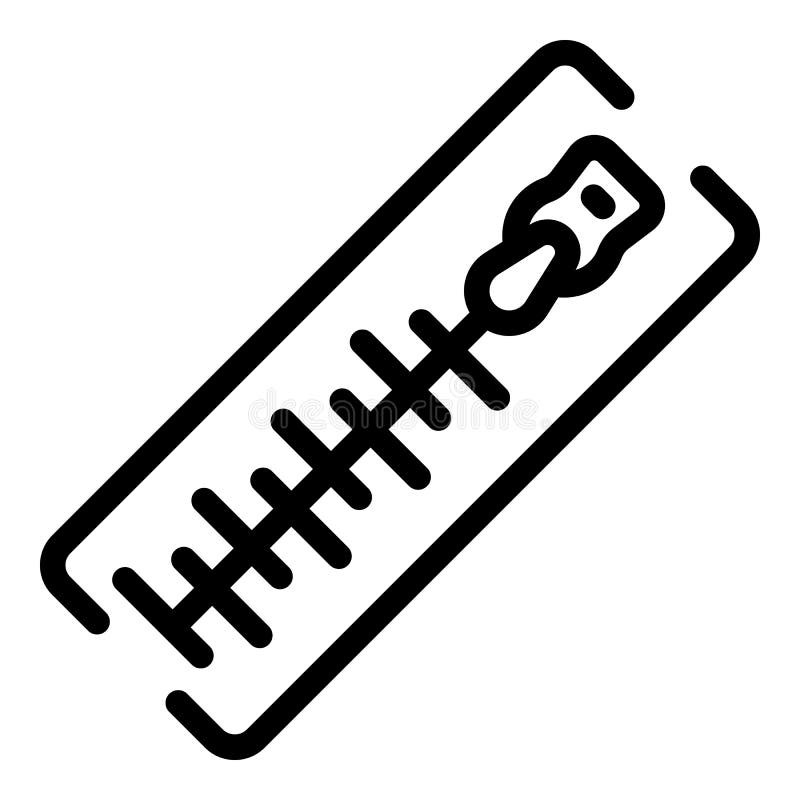 Knitting Zipper Icon, Outline Style Stock Vector - Illustration of yarn ...