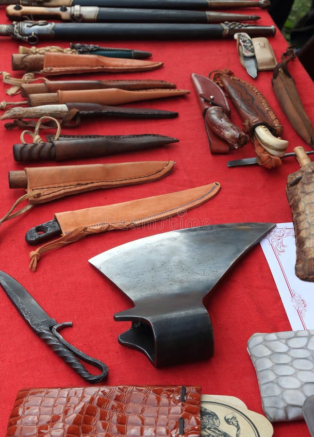 Knives and axe stock photo. Image of knife, trade, arts - 77220886